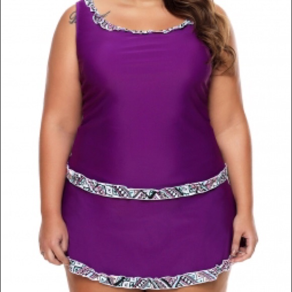 Swim | Plus Size Active Tank Top And Skort Swimsuit | Poshmark